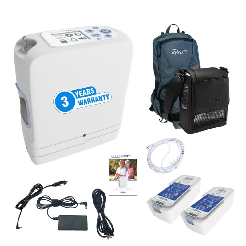 Inogen One G5 Portable Oxygen Concentrator - With 2 Extended Batteries, 6 Pulse Settings, FAA ...